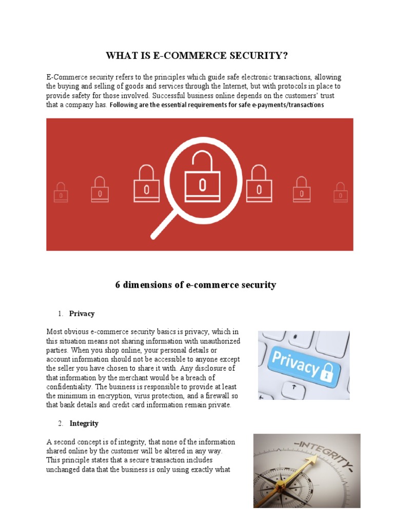 What Is E-Commerce Security?: Following Are The Essential Requirements ...