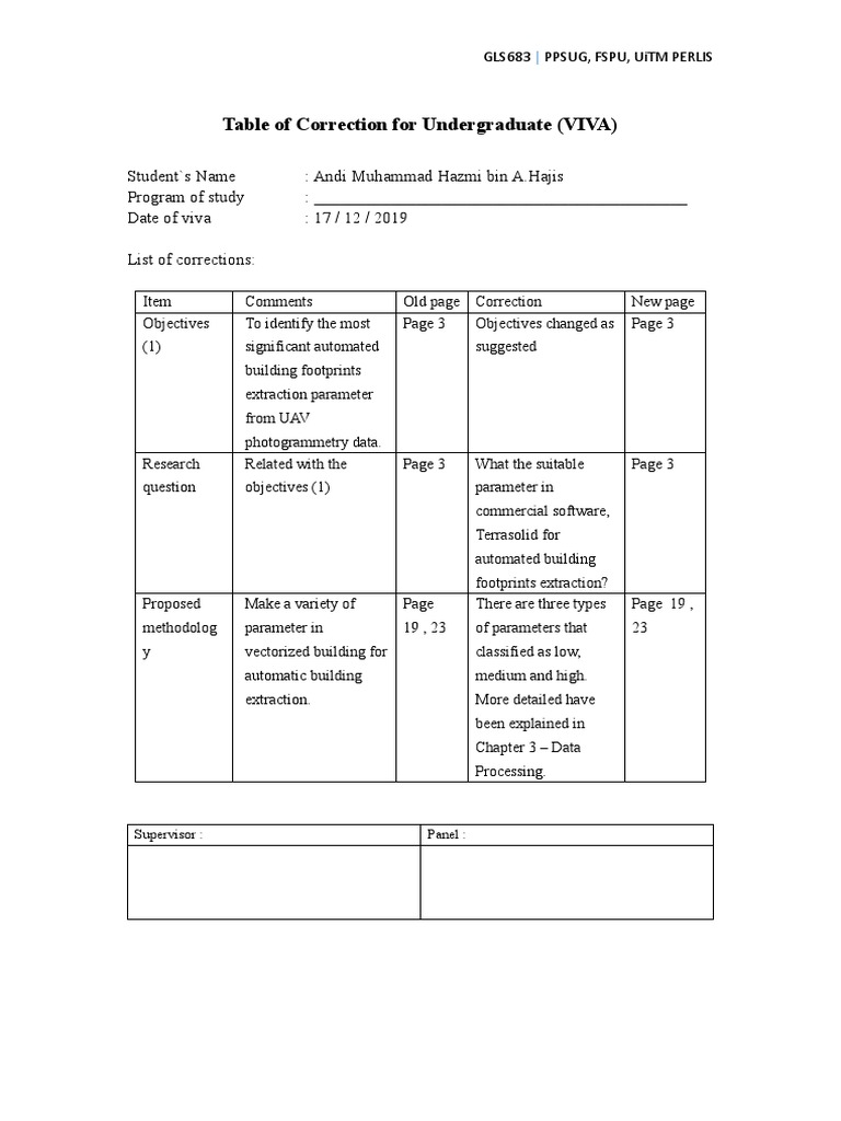 4 - Table of Correction - After Viva | PDF