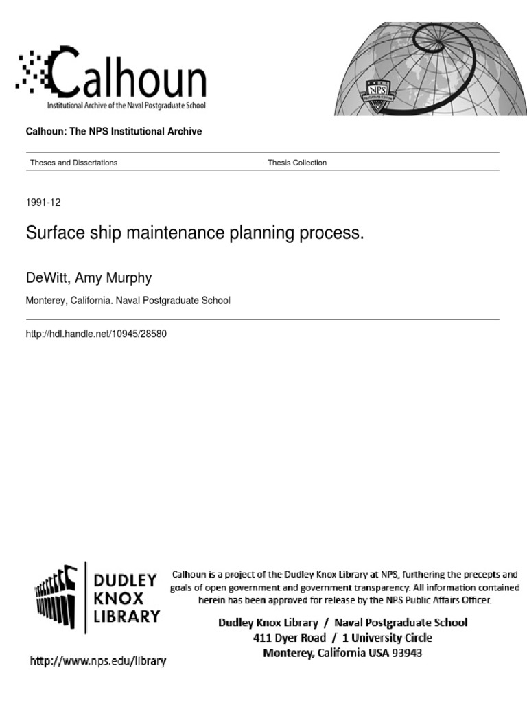 Surface Ship Maintenance Planning Process.: Dewitt, Amy Murphy | PDF ...