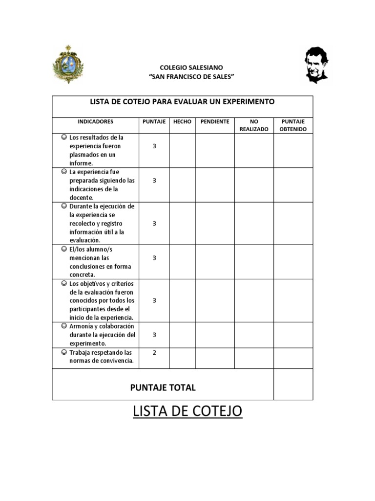 Cotejo | PDF