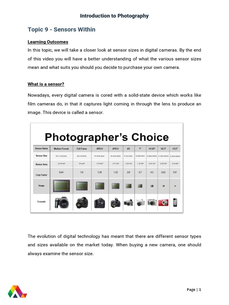 Topic 9 - Sensors Within: Introduction To Photography | PDF | Digital ...