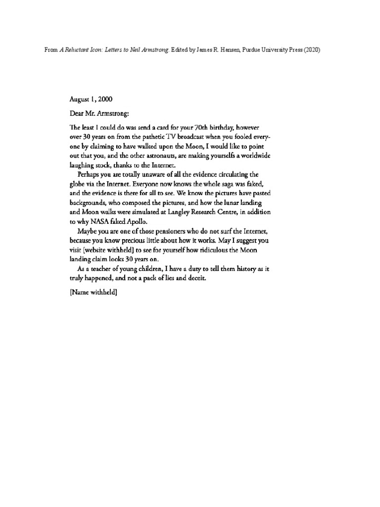 Letters To Neil Armstrong | PDF