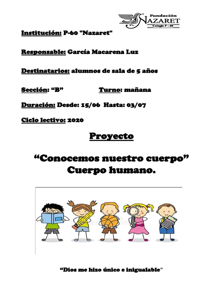 Sala de 5, Proyecto Cuerpo Humano 2020 PDF | PDF | Muñecas | Corazón