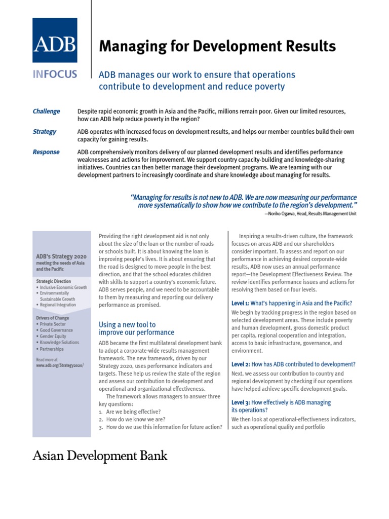 Managing Development Results | PDF | Asian Development Bank | Governance