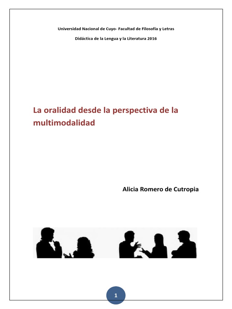 La Oralidad y La Multimodalidad | PDF | Escritura | Habla