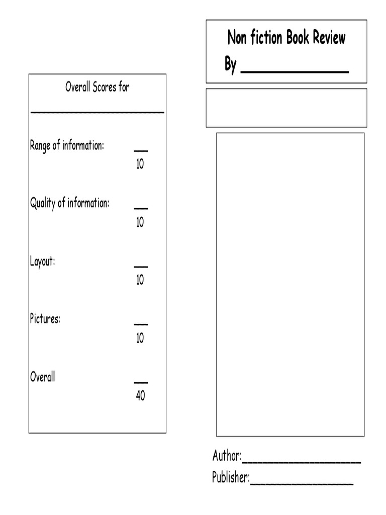 Non Fiction Book Review Template | PDF | Page Layout | Books