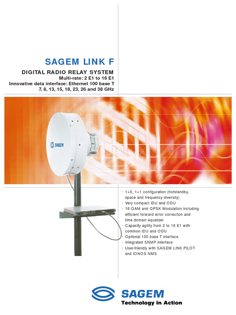 Sagem Link F: Digital Radio Relay System | PDF | Networks | Radio ...