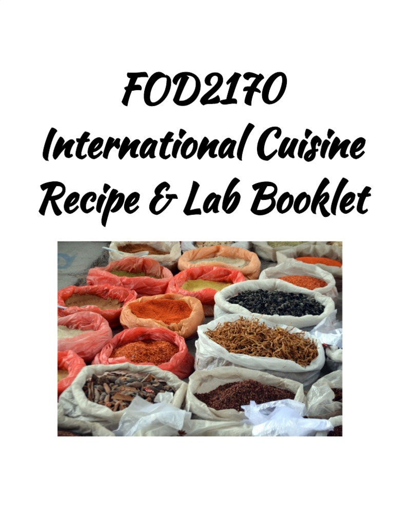 Fod2170 International Cuisine Recipe Lab Booklet | PDF | Vietnamese ...