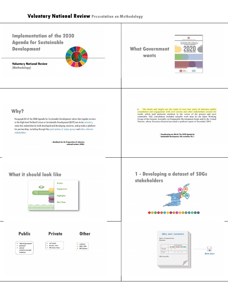 VNR For Trinidad & Tobago - Presentation On Proposed Methodology | PDF