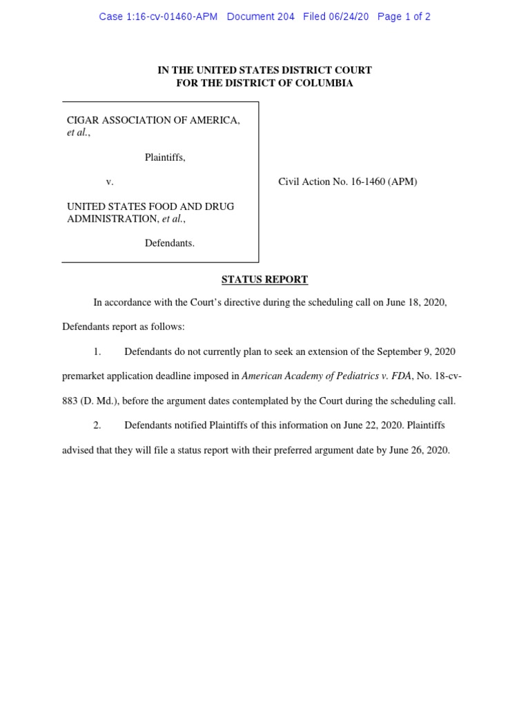 D.D.C. 16-cv-01460 DCKT 000204 - 000 Filed 2020-06-24 | PDF