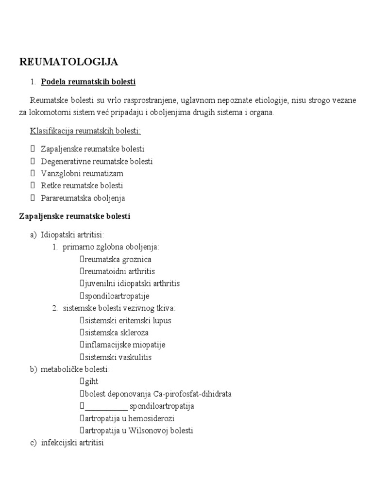 REUMATOLOGIJA | PDF