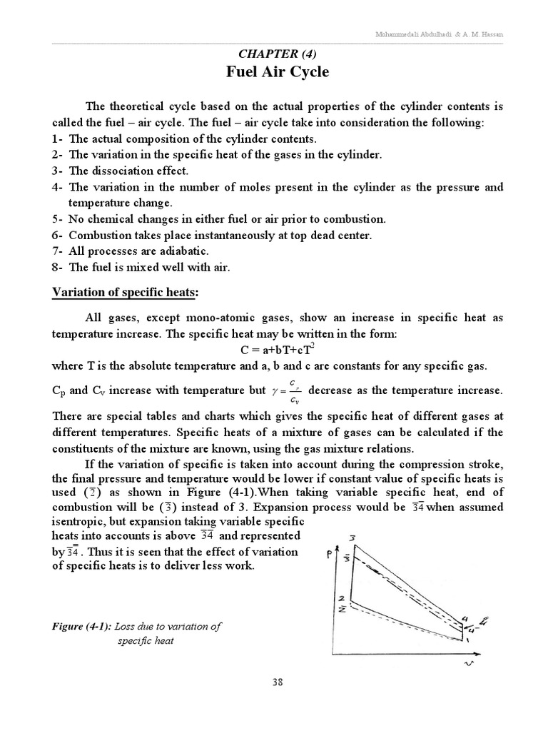 Fuel Air Cycle: Chapter | PDF | Gases | Combustion