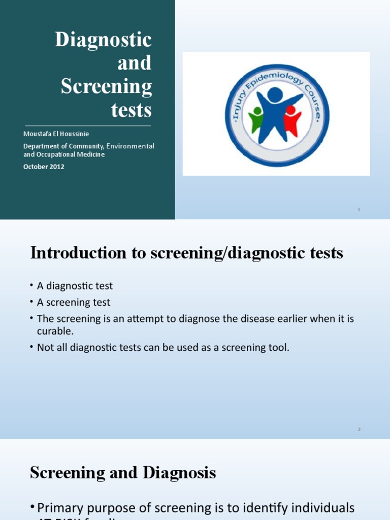 Understanding Diagnostic and Screening Tests | PDF | Sensitivity And ...