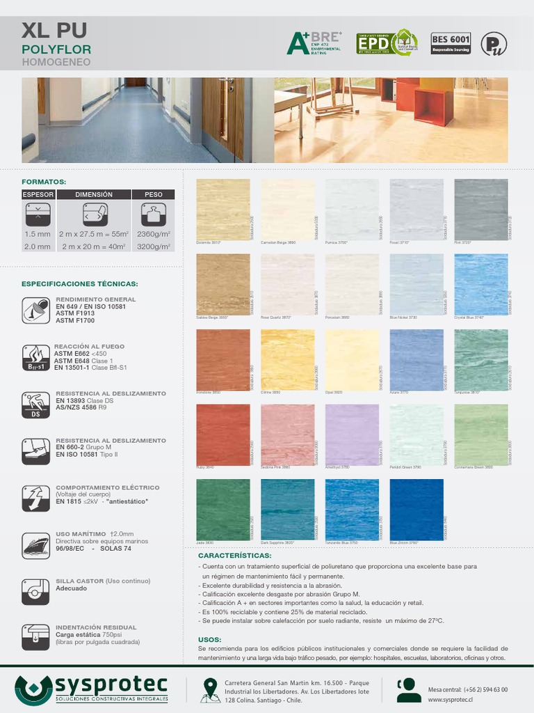 Ficha Técnica Polyflor XL PU | PDF | Acero | Soldadura