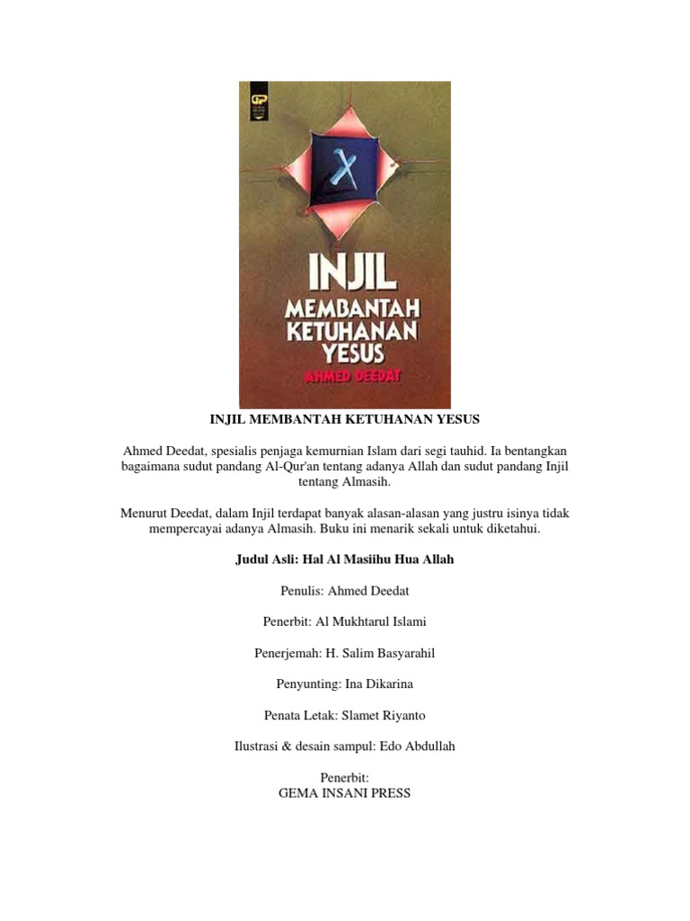 Injil Membantah Ketuhanan Yesus - Ahmed Deedat | PDF