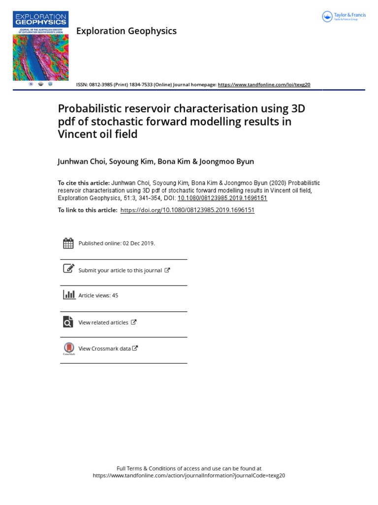 Probabilistic Reservoir Characterisation Using 3D PDF of Stochastic Forward Modelling Results in ...