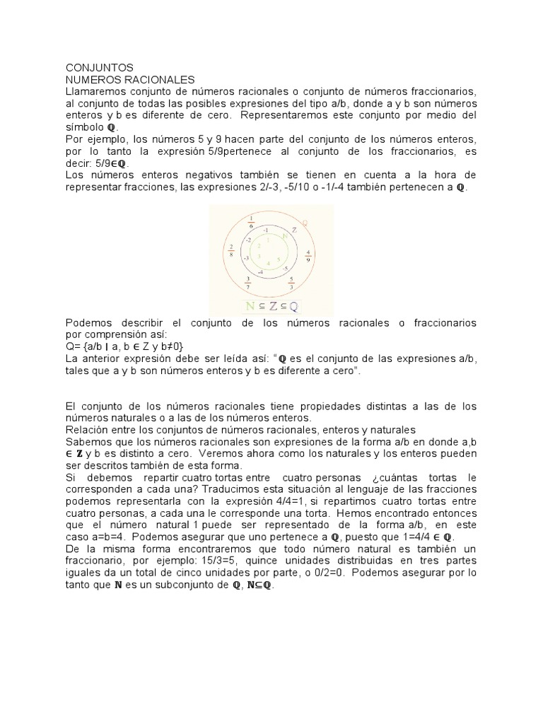 Conjuntos-Numeros Racionales | PDF | Número racional | Número natural