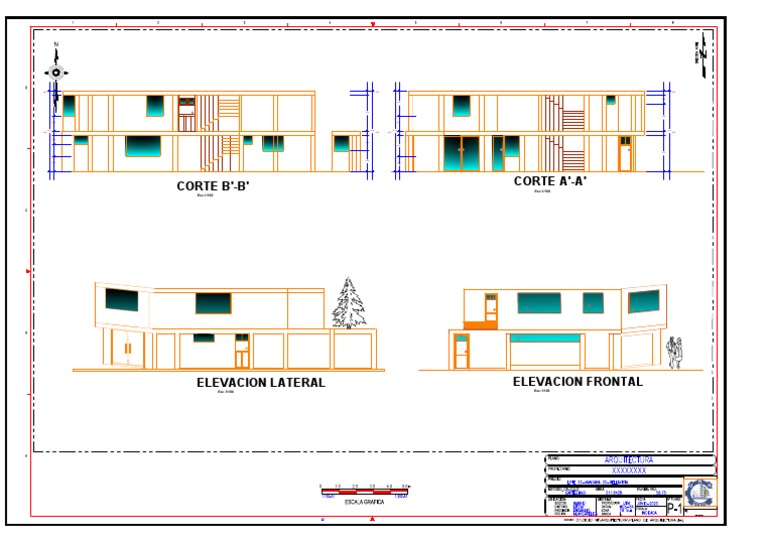 Plano de Elevacion y Corte | PDF