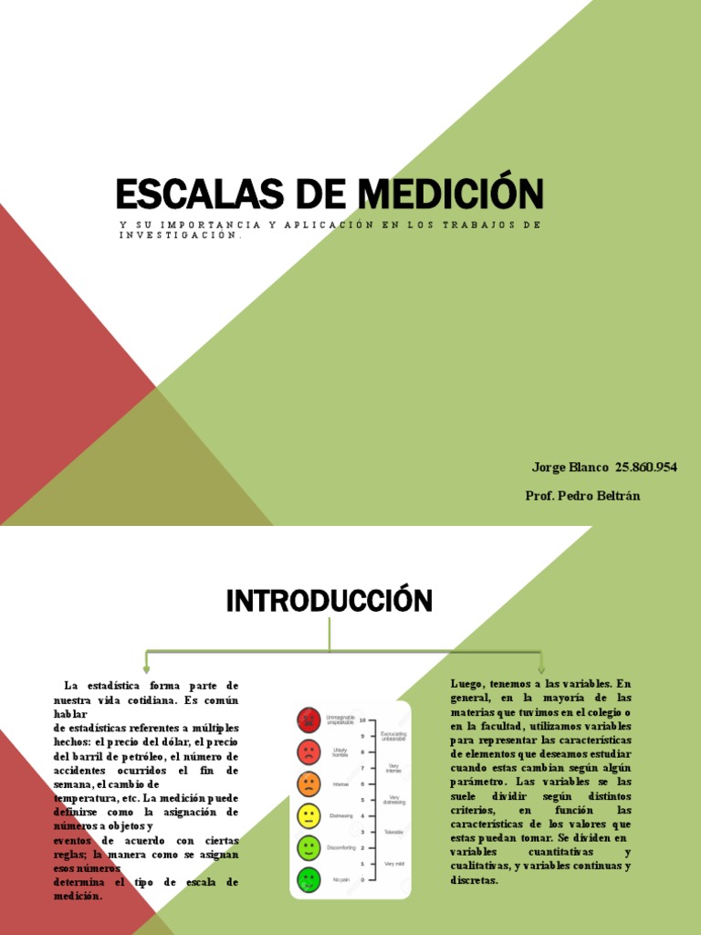 Escalas De Medición Estadísticas
