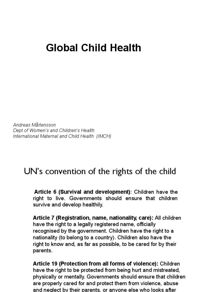 Global Child Health Challenges and Solutions | PDF | Child Mortality ...