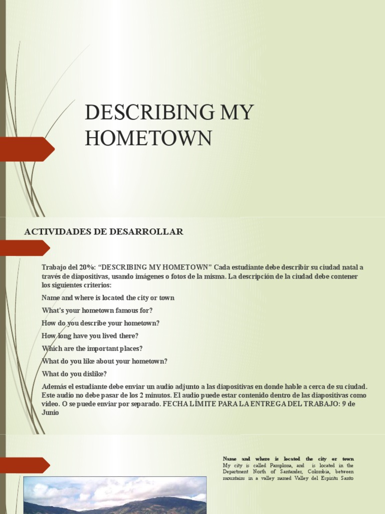 Describing My Hometown | PDF | Foreign Language Studies | Art