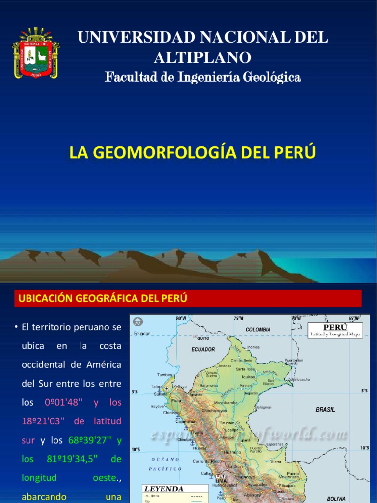 Geomorfologia Del Perú PDF | PDF | Andes | Geomorfología