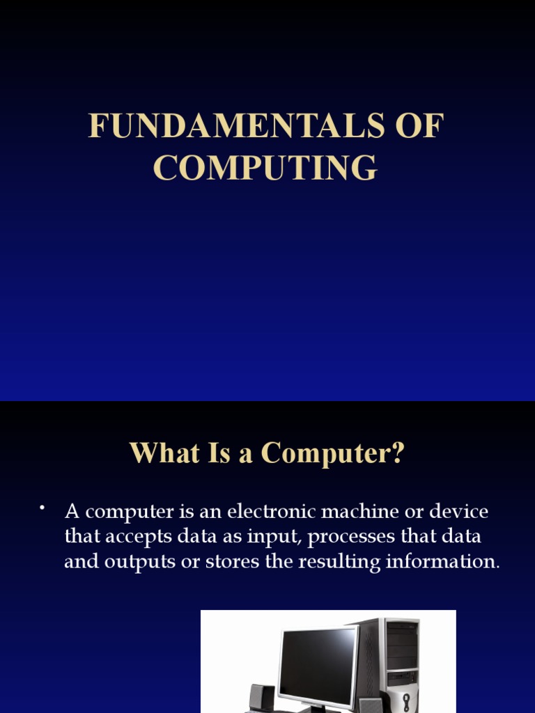 Fundamentals of Computing | Download Free PDF | Personal Computers | Microcomputers
