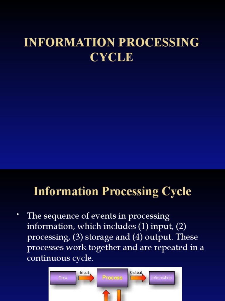 01 Data - Processing - Cycle | PDF | Computers