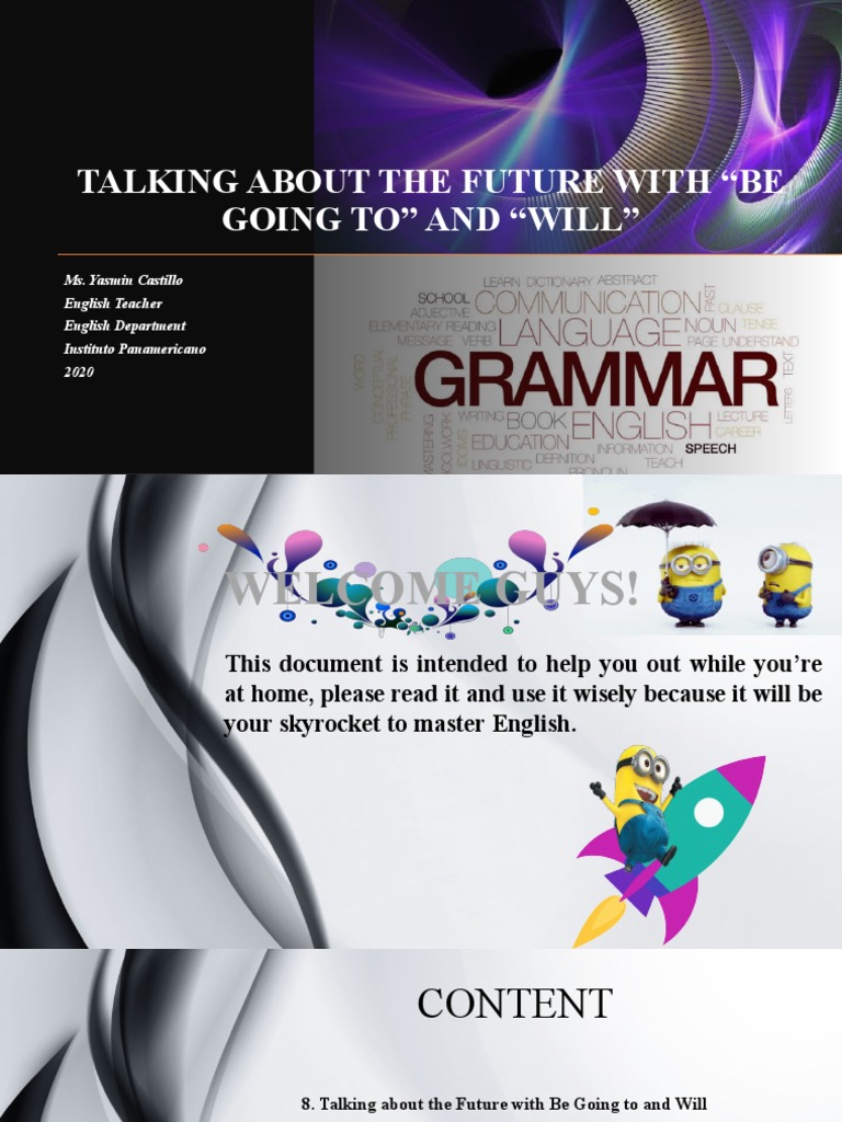 Talking About The Future With Be Going To and Will - 9th Grade Grammar ...