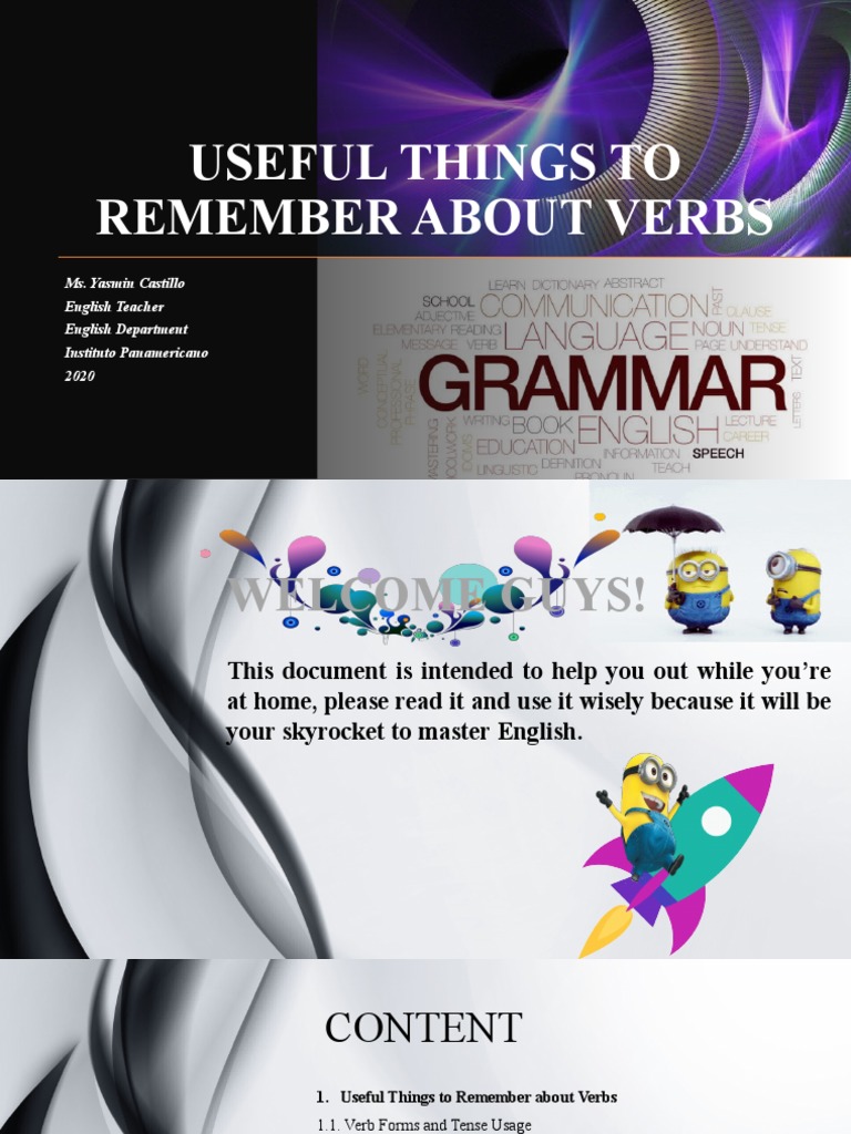 Useful Things To Remember About Verbs - 9th Grade Grammar | PDF | Verb ...