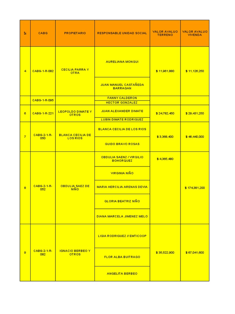 Matriz Socio - Predial | PDF