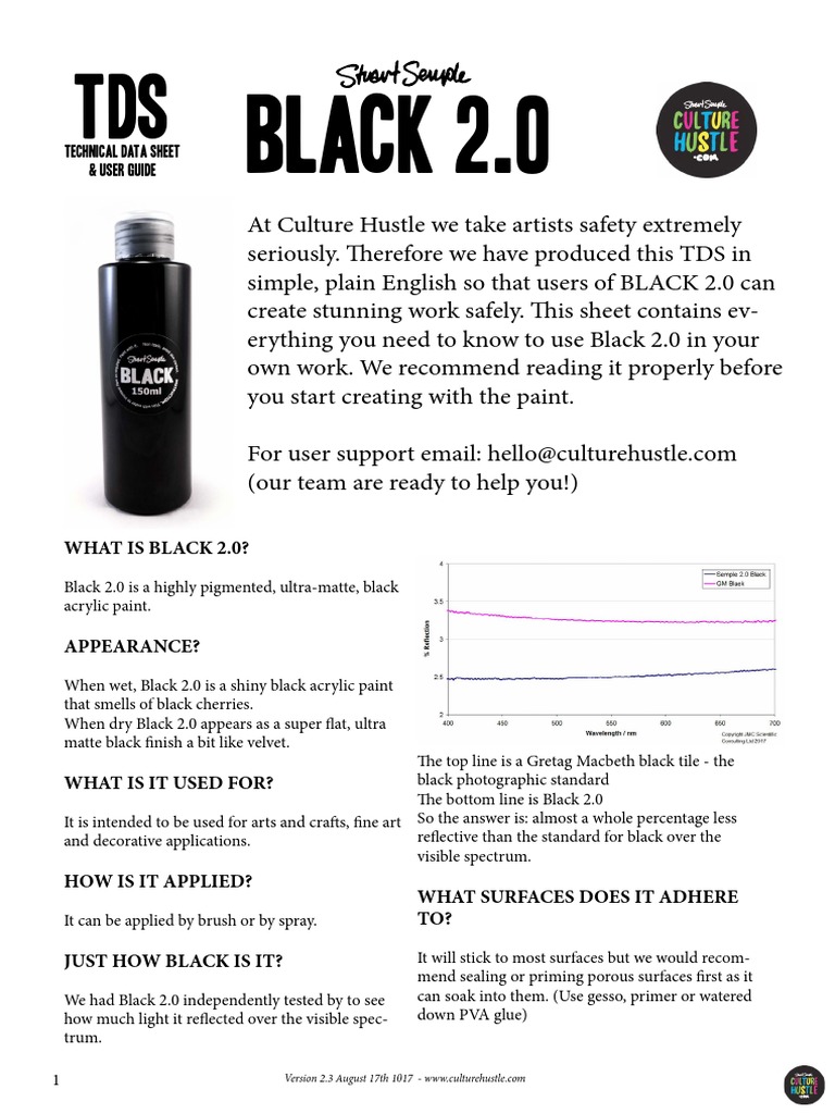 Black 2.0: Technical Data Sheet | PDF | Acrylic Paint | Paint