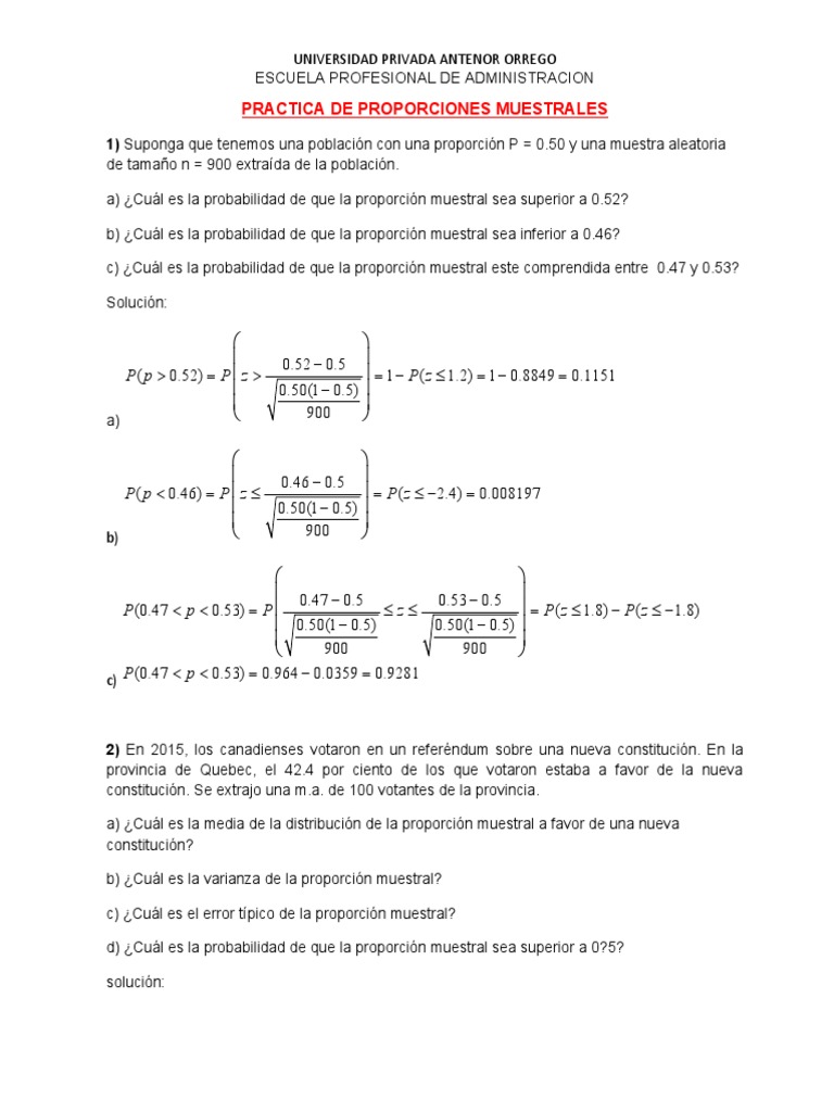Distribucion Proporcion Muestral | PDF | Muestreo (Estadísticas) | Epistemología de la ciencia