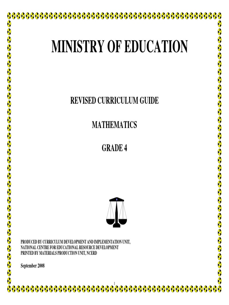 Curriculum Guide Mathematics Grade 4 2008 | PDF | Curriculum | Numbers