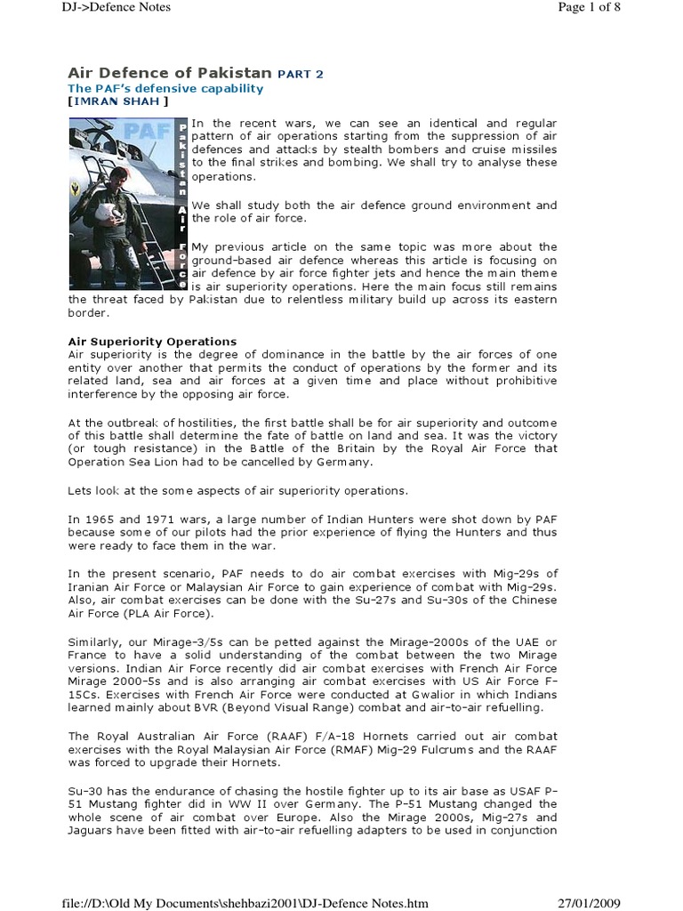 Air Defence of Pakistan Part 2 | PDF | Anti Aircraft Warfare | Fighter ...