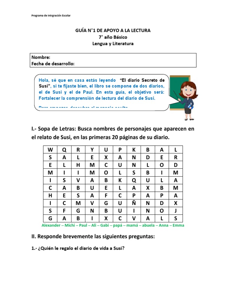 Guía de Apoyo A La Lectura | PDF