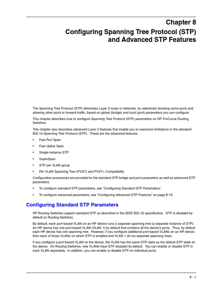 Configuring Spanning Tree Protocol (STP) and Advanced STP Features | PDF | Computer Networking ...