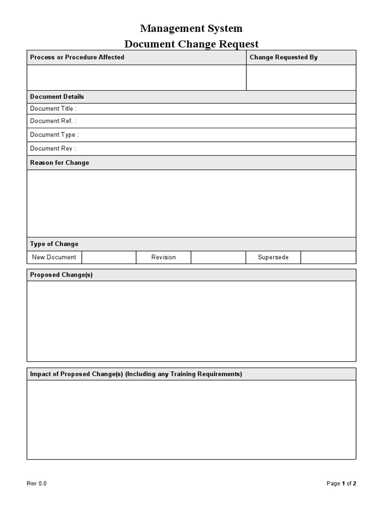 CMS Document Change Request Form | PDF