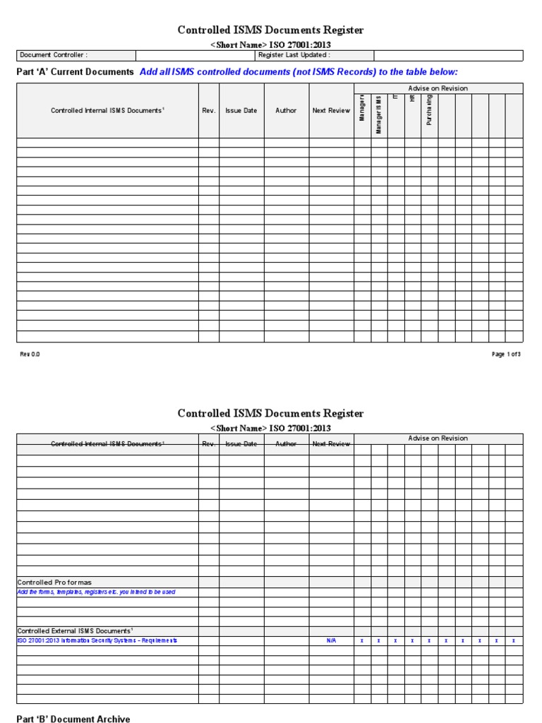 ISMS Document Register Guide | PDF | Information Management ...