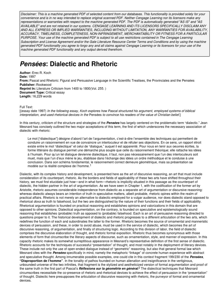 Penses Dialectic and Rhetoric PDF | PDF | Rhetoric | Truth