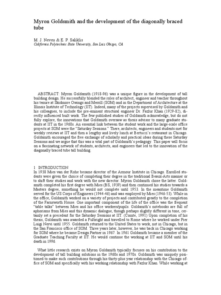 Development of the diagonally braced tube tall building | PDF ...