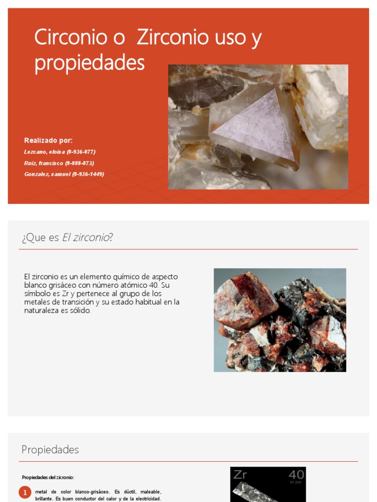 Circonio o Zirconio Uso y Propiedades | PDF