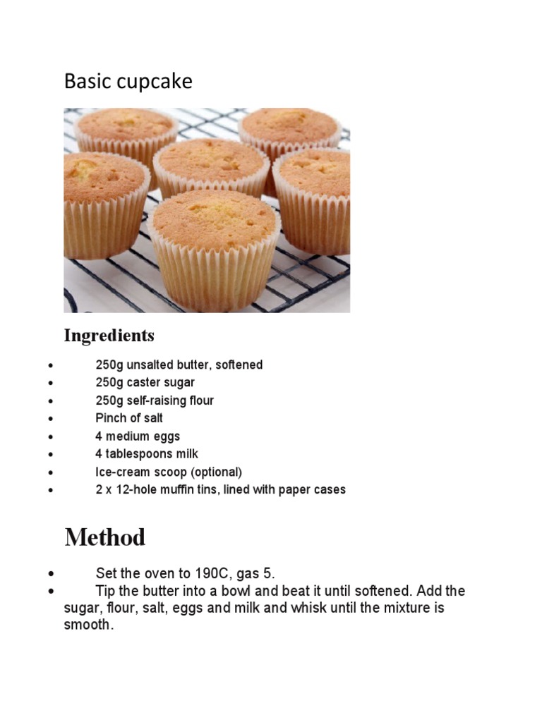 Basic Cupcake: Method | PDF