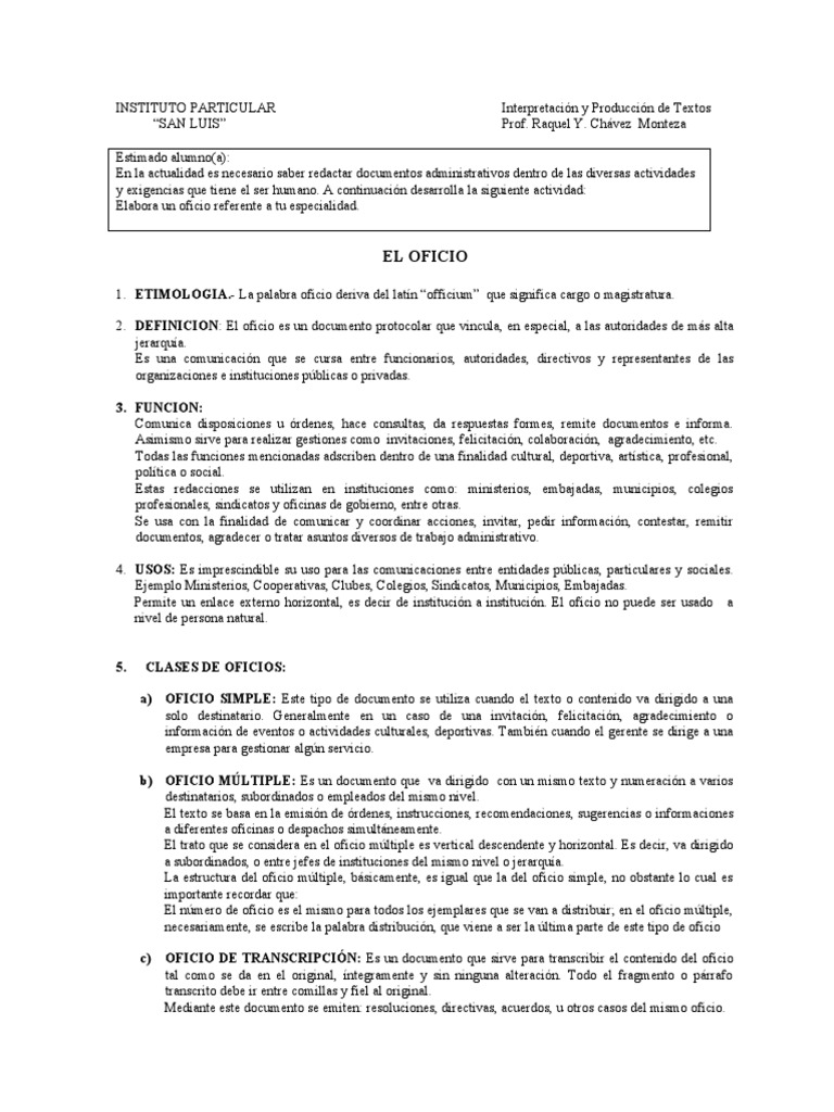 El Oficio | PDF | Institución | Science