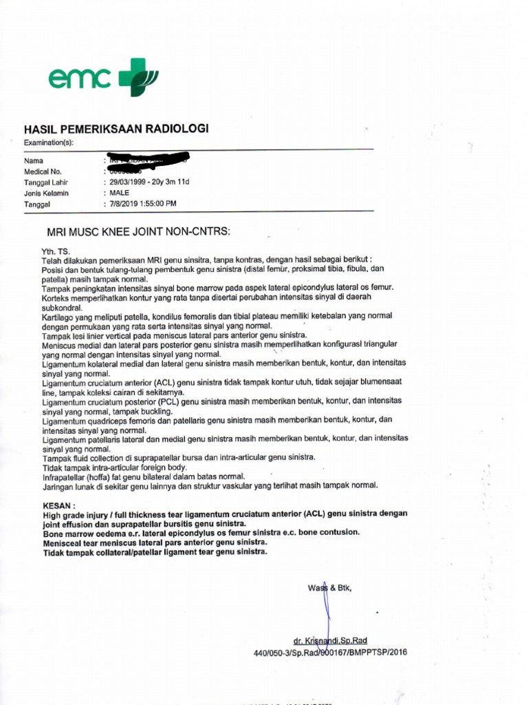 Contoh Pemeriksaan Mri | PDF