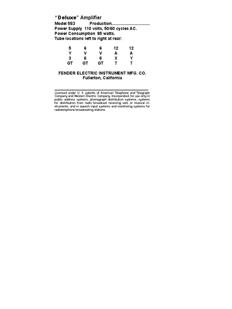 5E3 Tube Chart | PDF