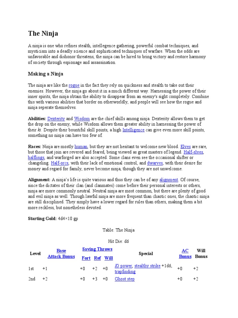 The Ninja | PDF | Ninja | World Of Eberron