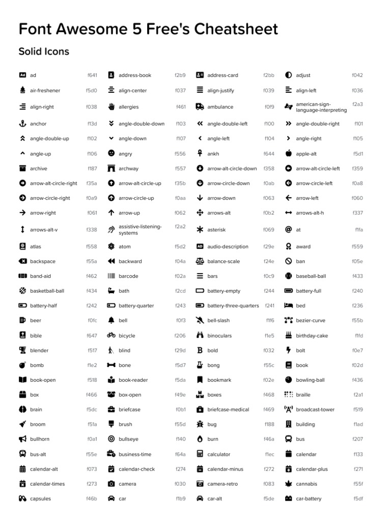 Cheatsheet Font Awesome | PDF | Computing And Information Technology ...