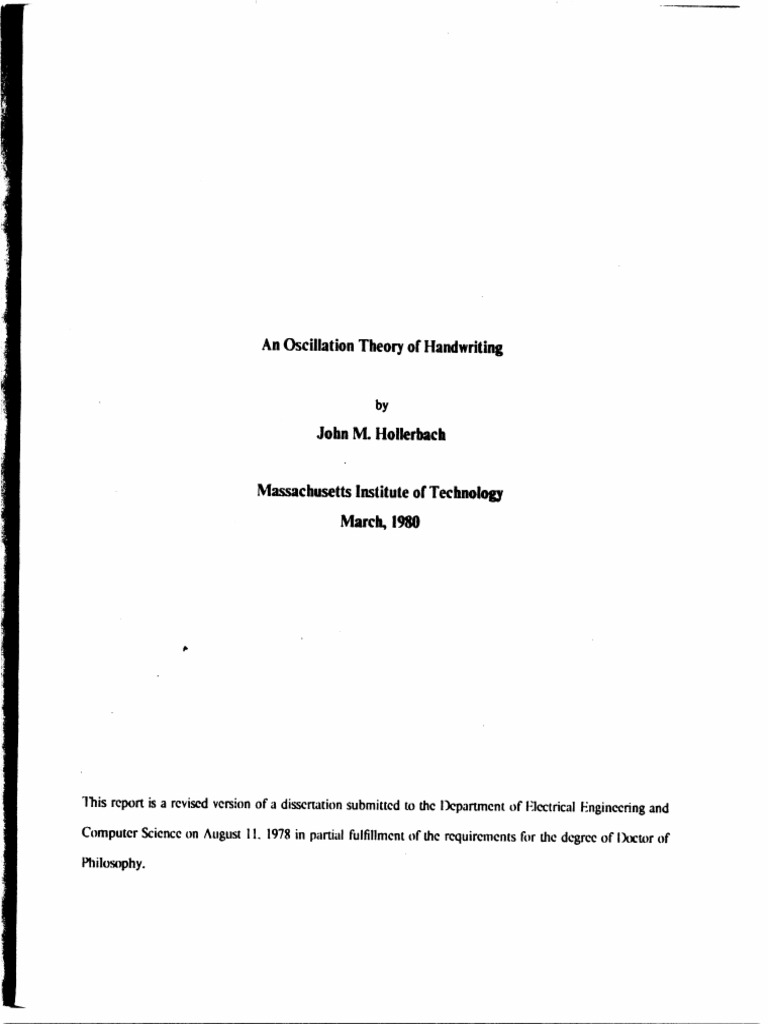 An Oscillation Theory of Handwriting | PDF