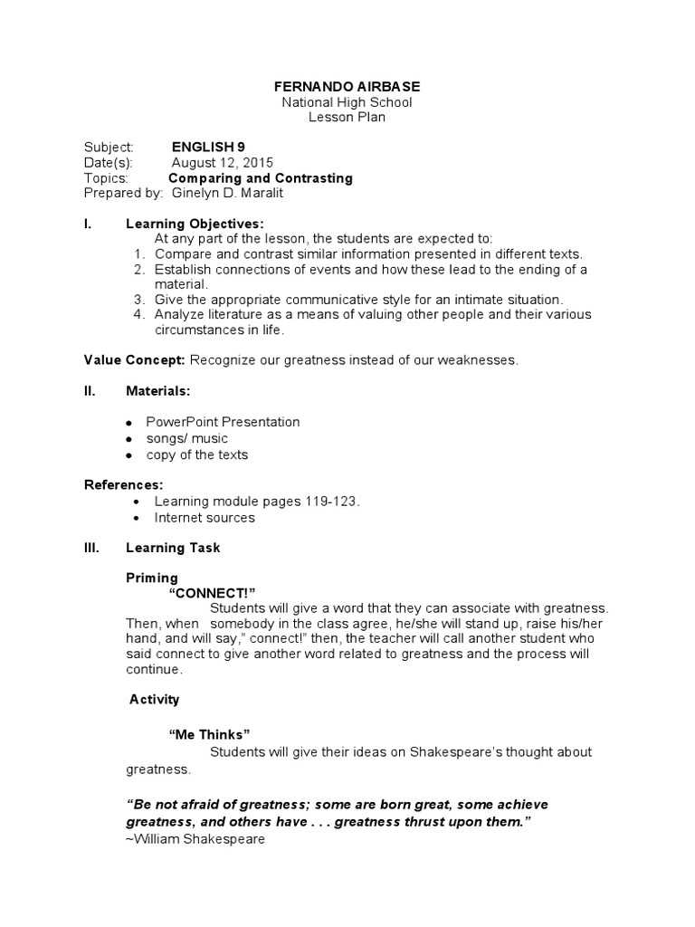 Lesson Plan-August 12 | Download Free PDF | Lesson Plan | Learning